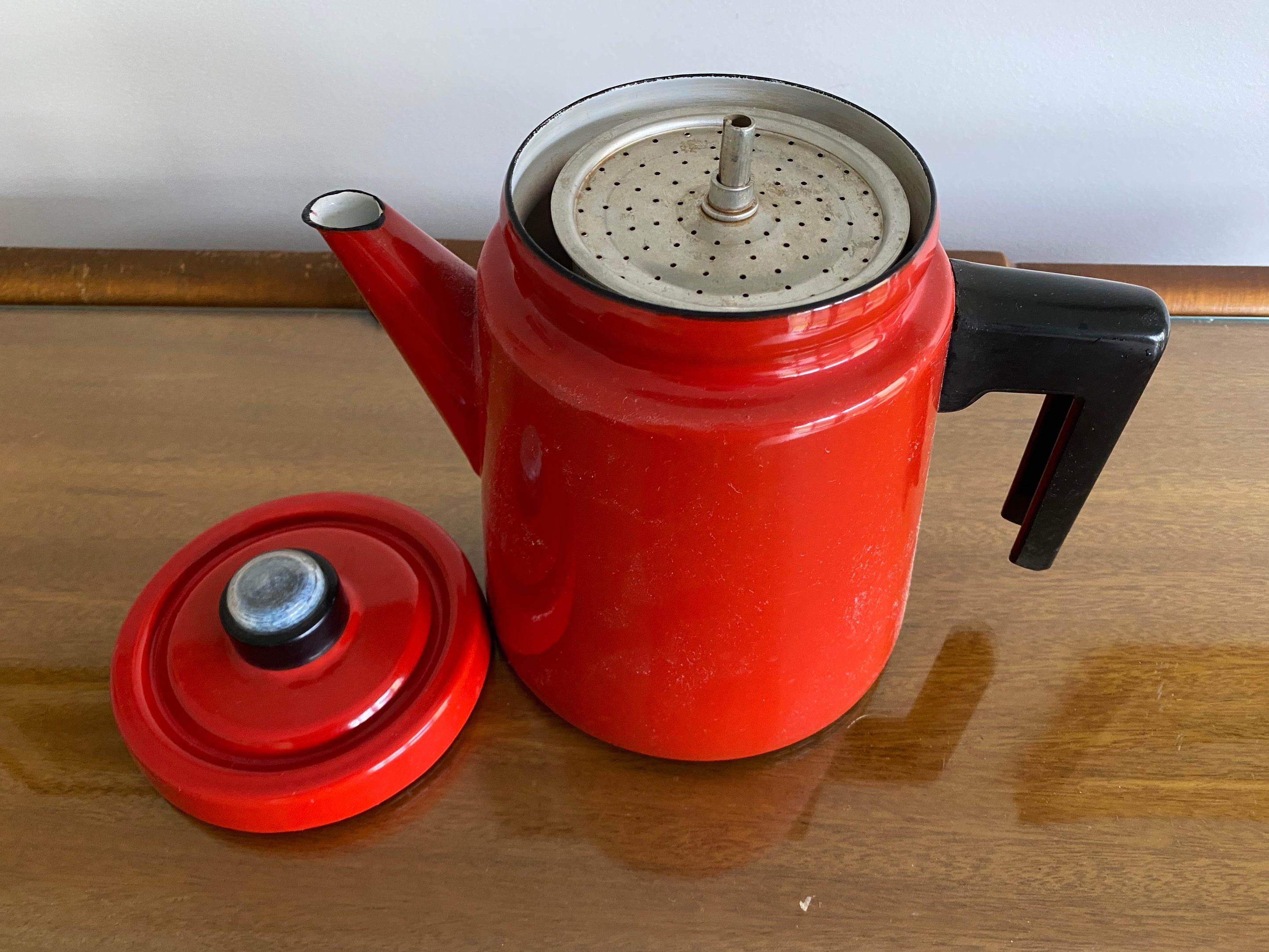1960s FINEL ARABIA Red Enamel Coffee Percolator | Made in Finland ...